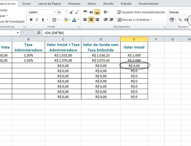 Fotos: Excel: saiba quanto adicionar ao valor à vista para não ter ...