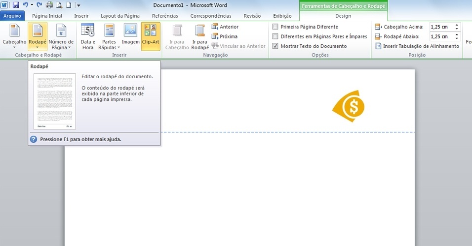 Fotos: Saiba como colocar cabeçalho e rodapé em arquivos do Word 2010 ...
