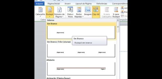 Fotos: Saiba como colocar cabeçalho e rodapé em arquivos do Word 2010 ...