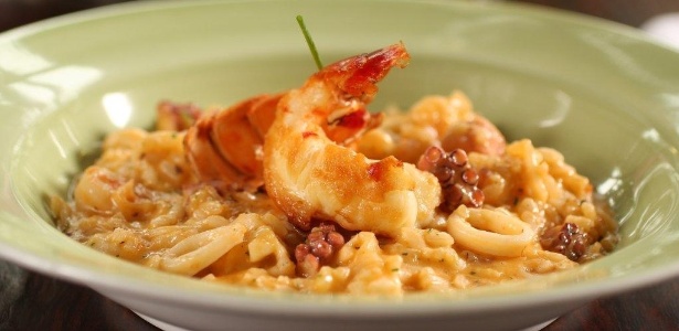 Risotto Tuto Mare com Camarões, Mini Lula, Polvo e Lagosta: Receita ...
