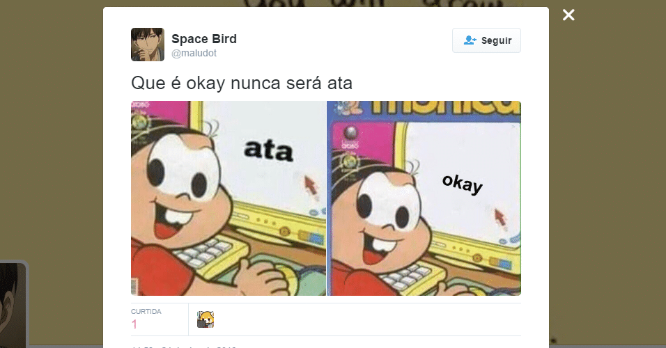 Fotos: Mônica de Sousa imita meme "ata" e viraliza nas redes sociais ...