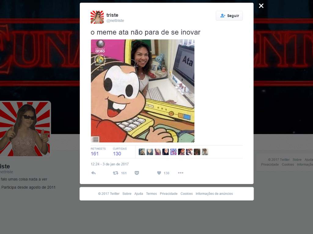 Fotos: Mônica de Sousa imita meme "ata" e viraliza nas redes sociais ...