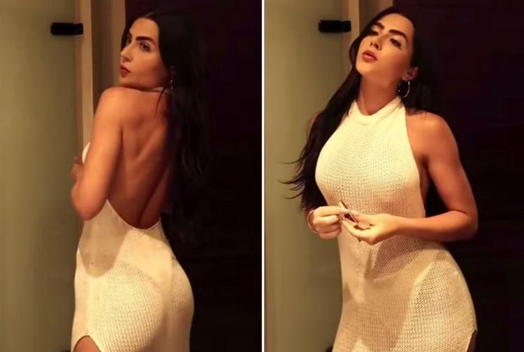 Jade Picon exibe corpo escultural ao posar com vestido transparente
