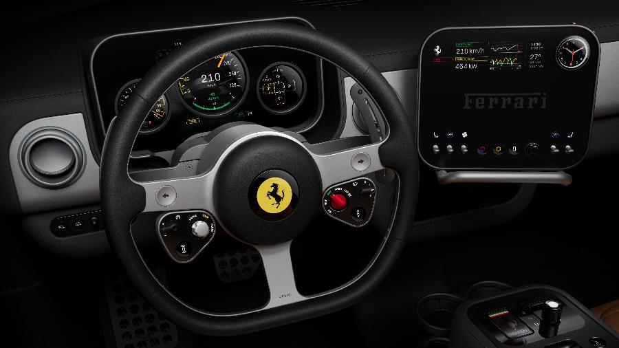 Primeira Ferrari elétrica surge com ecos do iPhone e chave que muda de cor