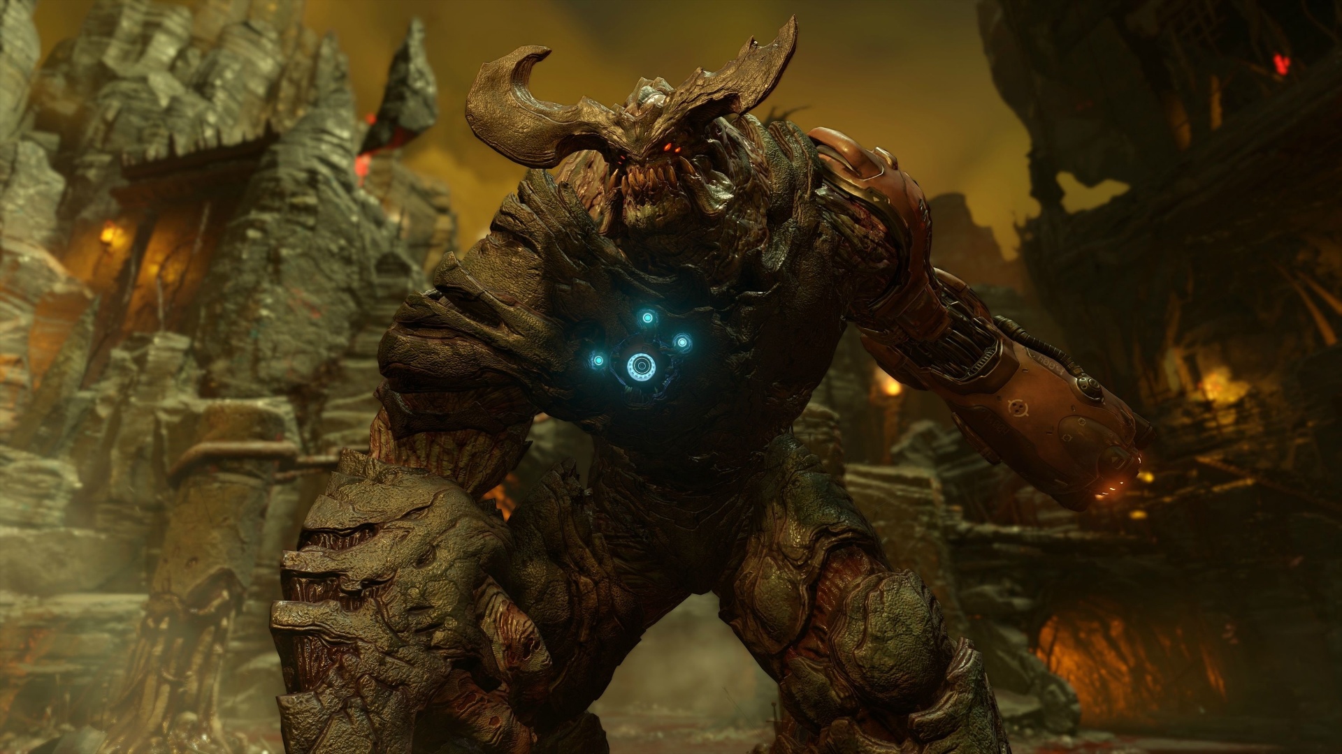 Escultor cria estátua de cacodemônio de "Doom" com iluminação interna ...