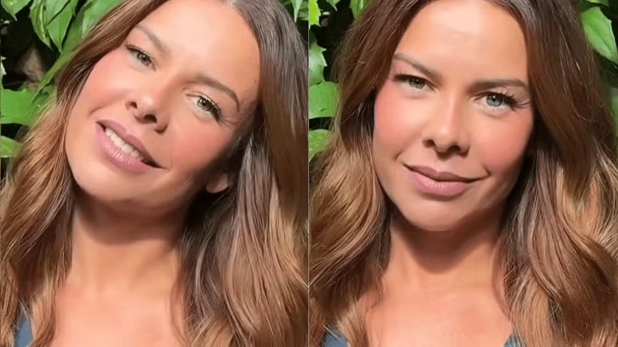 Fernanda Souza posa de roupão e confere o decote