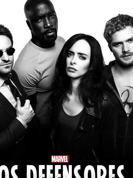 Quarteto de heróis da Marvel posa junto no pôster de "Os Defensores ...