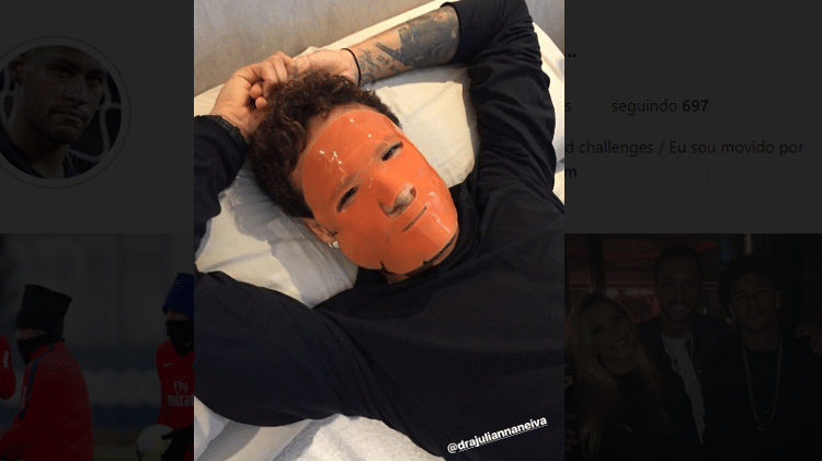 Vaidoso, Neymar mostra tratamento com máscara facial - 14/12/2017 - BOL BOL