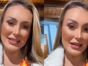Andressa Urach sensualiza de lingerie e mostra marquinha de biquíni