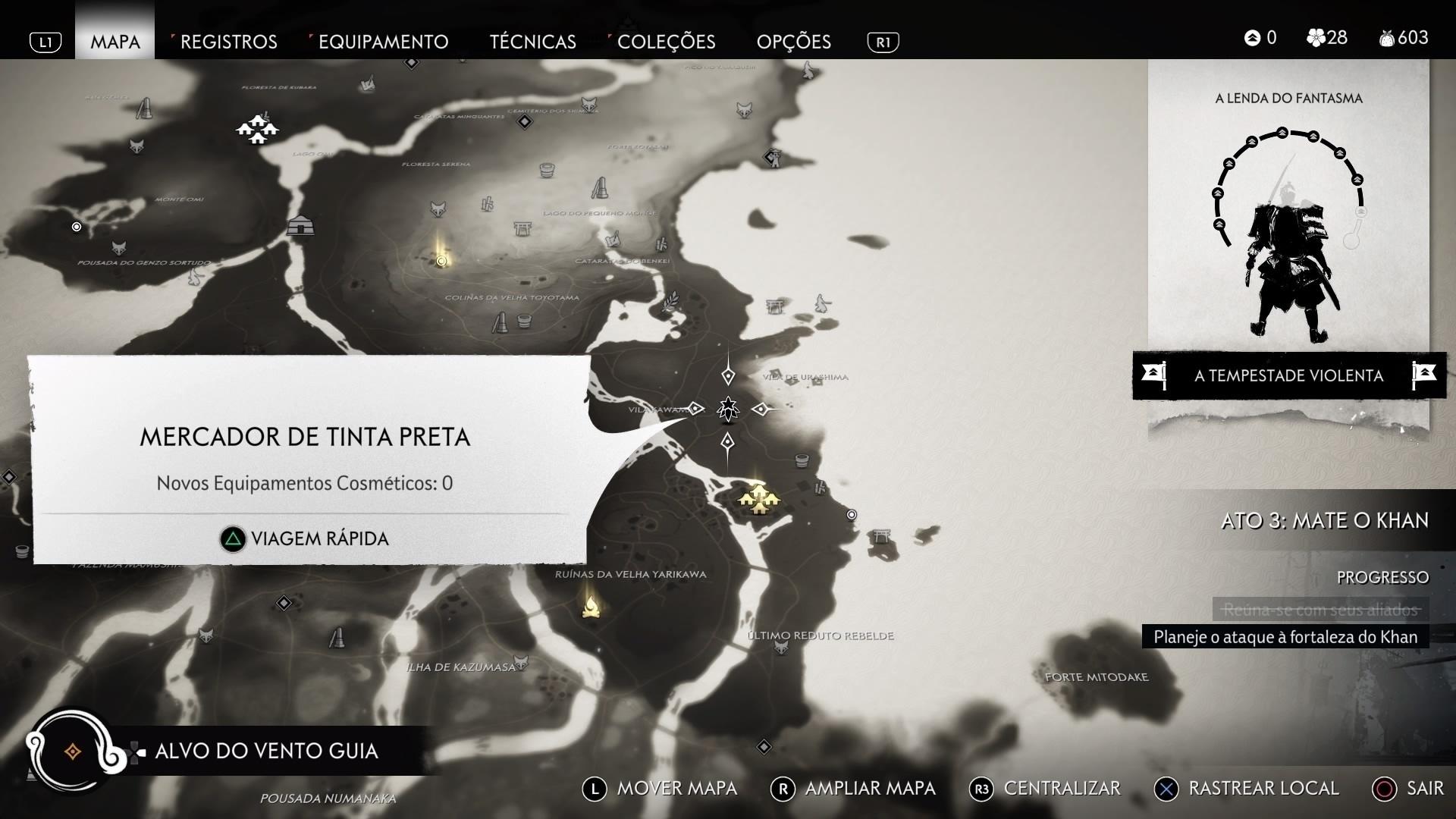 Ghost of Tsushima: Localização dos mercadores de tinta Branca e Preta ...
