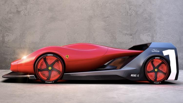 Inspirado em Schumacher e Ferrari, designer cria carro futurista