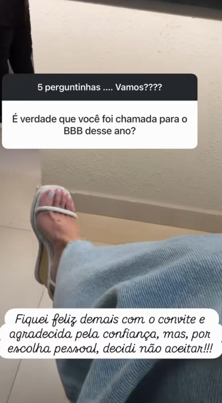 Poliana Rocha diz que foi convidada para o BBB 26