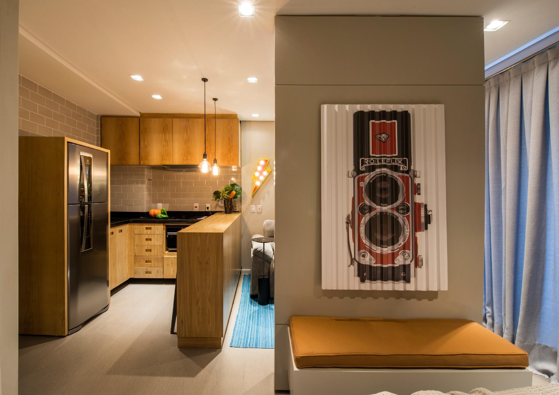 Fotos: Apartamento de 36 m² tem parede móvel que integra e separa ...