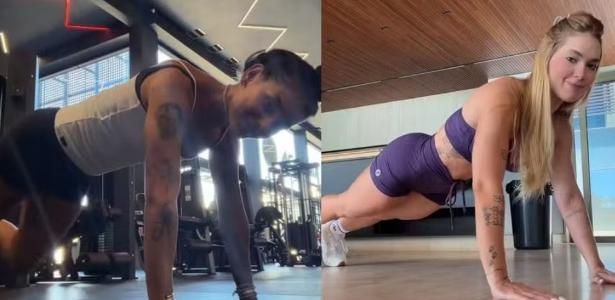 Ana Castela e Virginia entram na onda do desafio de flexões