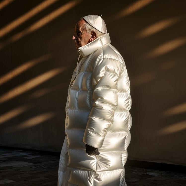 O Papa é puffer: a jaqueta era fake, mas tendência acolchoada é real ...