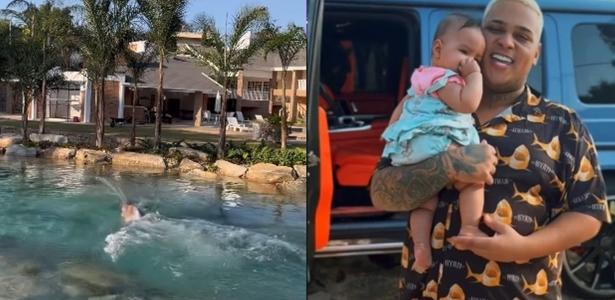 MC Ryan faz lago artificial para homenagear filha de 6 meses