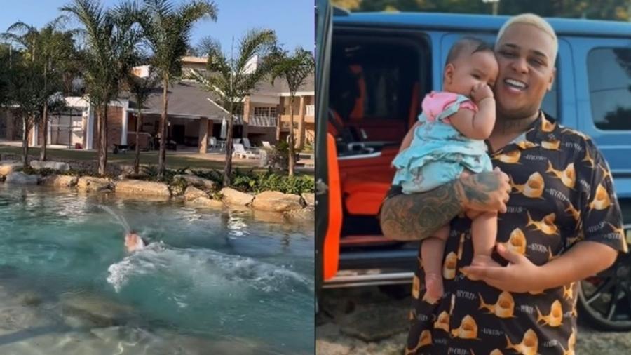 MC Ryan faz lago artificial para homenagear filha de 6 meses