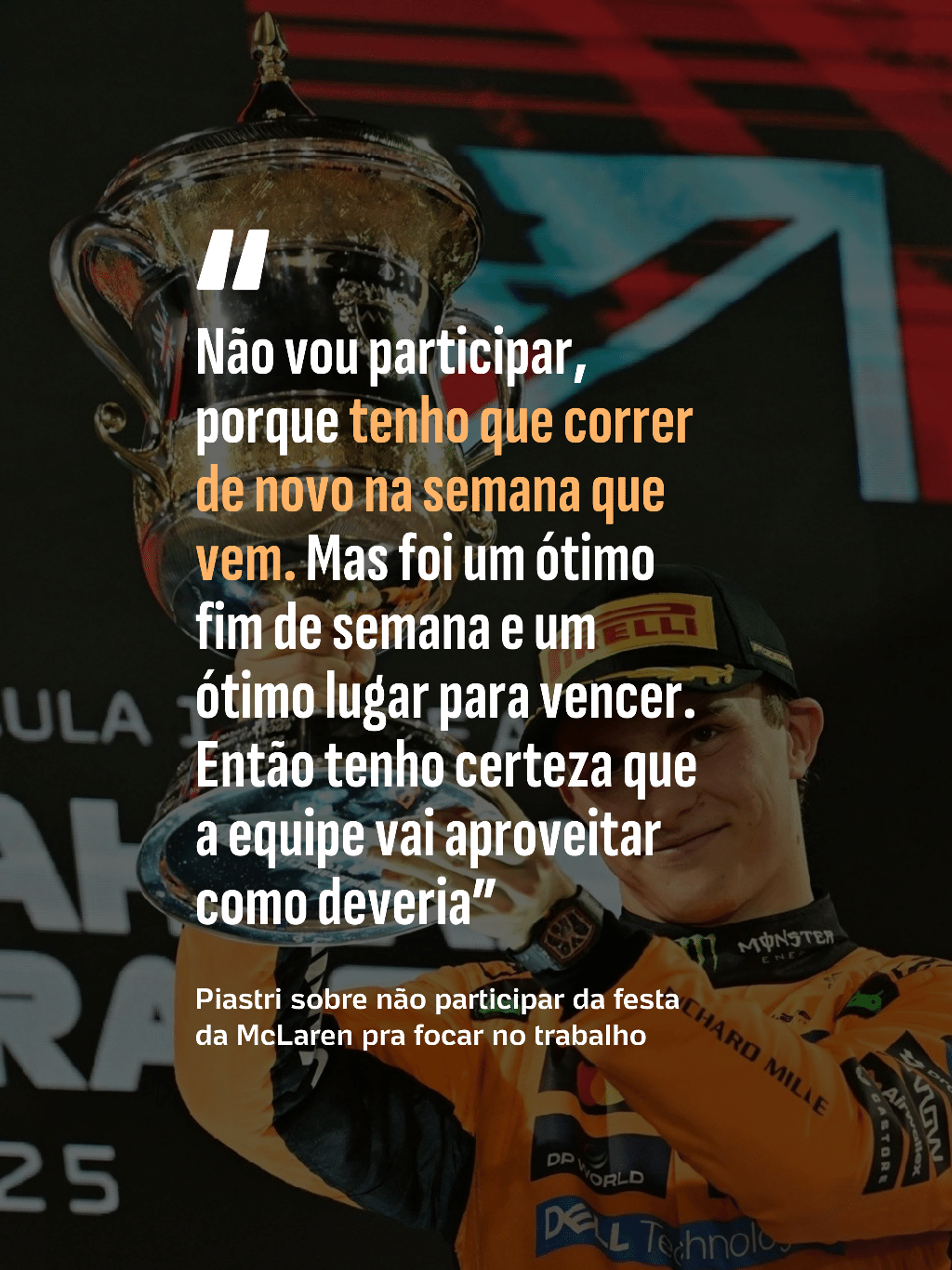"Parecia que tava tudo sob controle": As frases do GP do Bahrein de ...