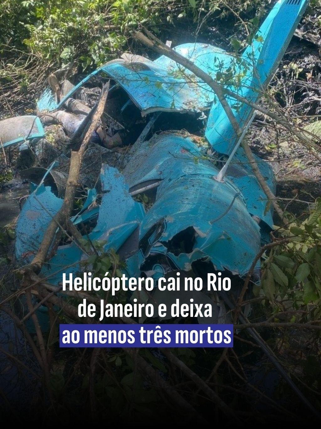 Helicóptero cai na zona oeste do Rio; três morrem