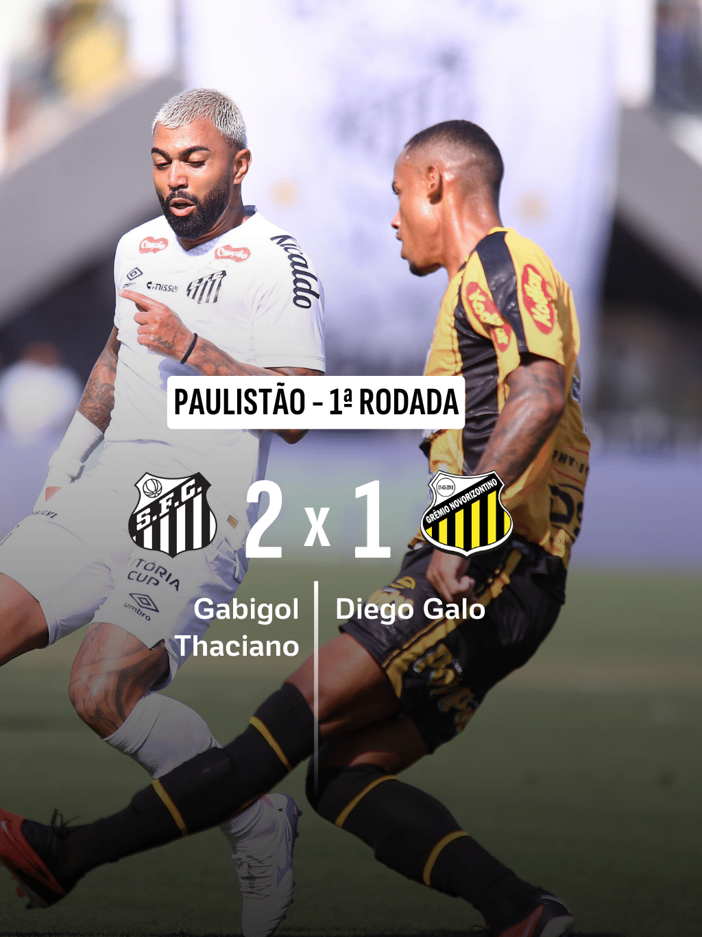 Gabigol marca e Santos busca virada contra Novorizontino no Paulista