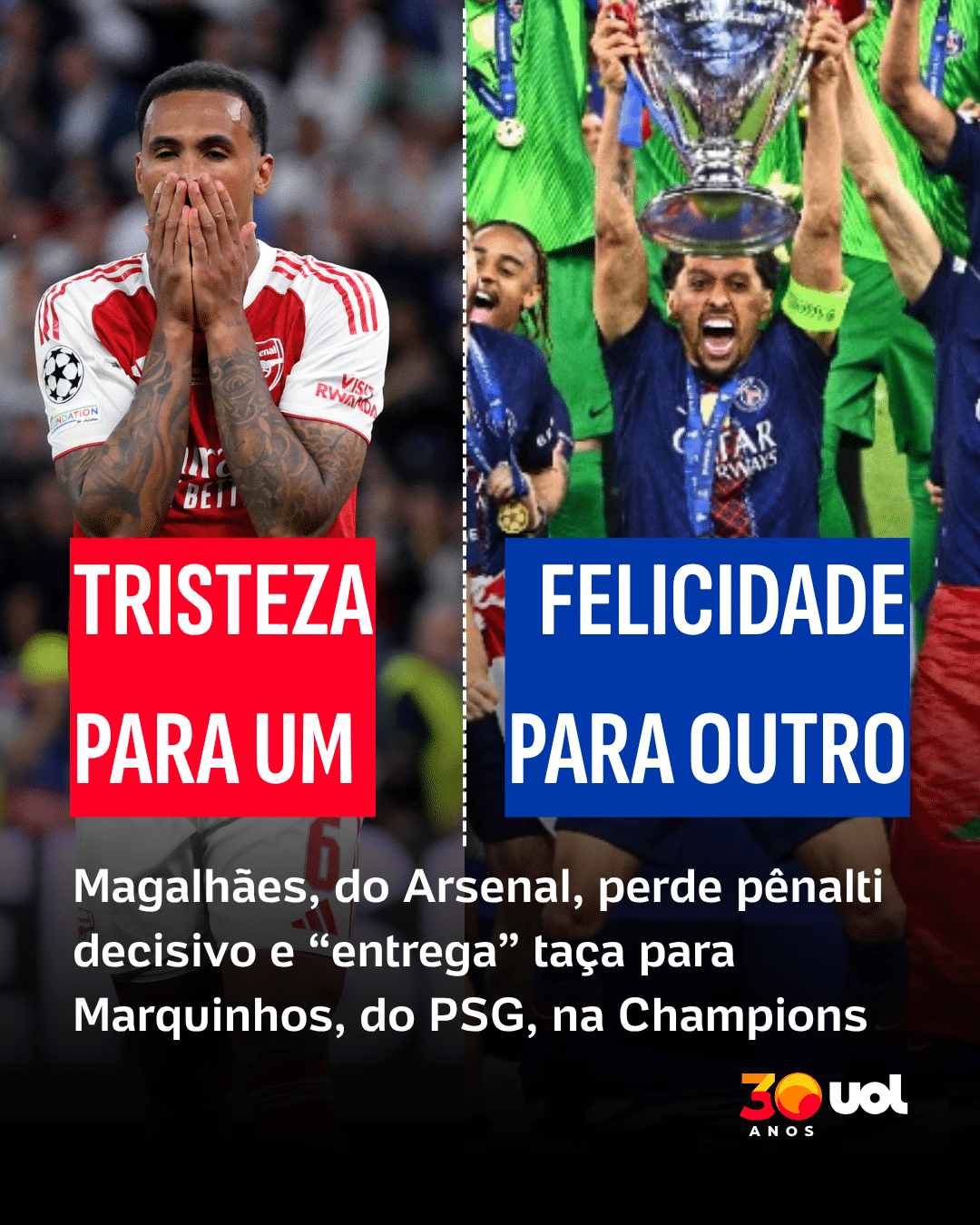PSG x Arsenal: escalações definidas na final da Champions