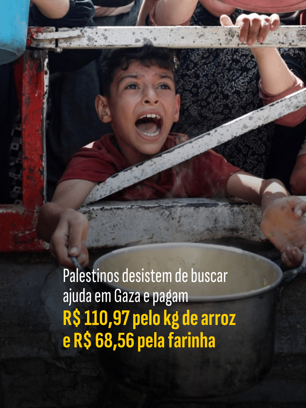Palestinos desistem de buscar ajuda em Gaza e pagam R$ 110,97 pelo kg ...