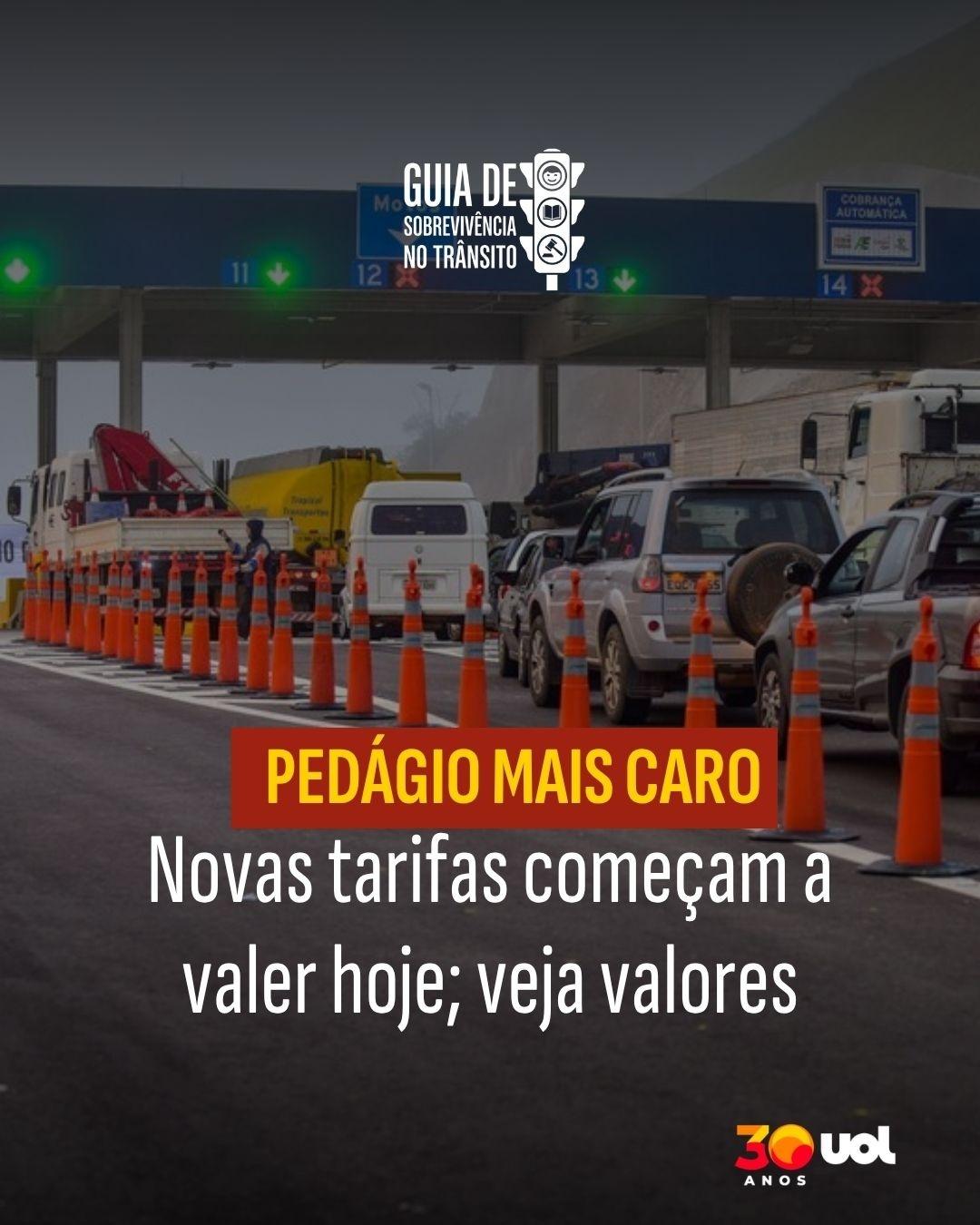 Pedágio mais caro: Novas tarifas começam a valer hoje; veja valores