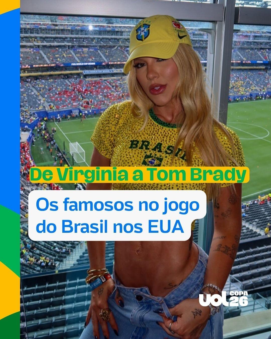 Travis Scott veste camisa do Brasil e vibra com gol de Vini Jr.