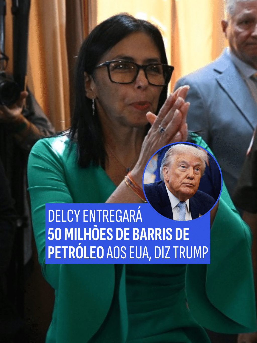 Delcy entregará 50 milhões de barris de petróleo aos EUA, diz Trump