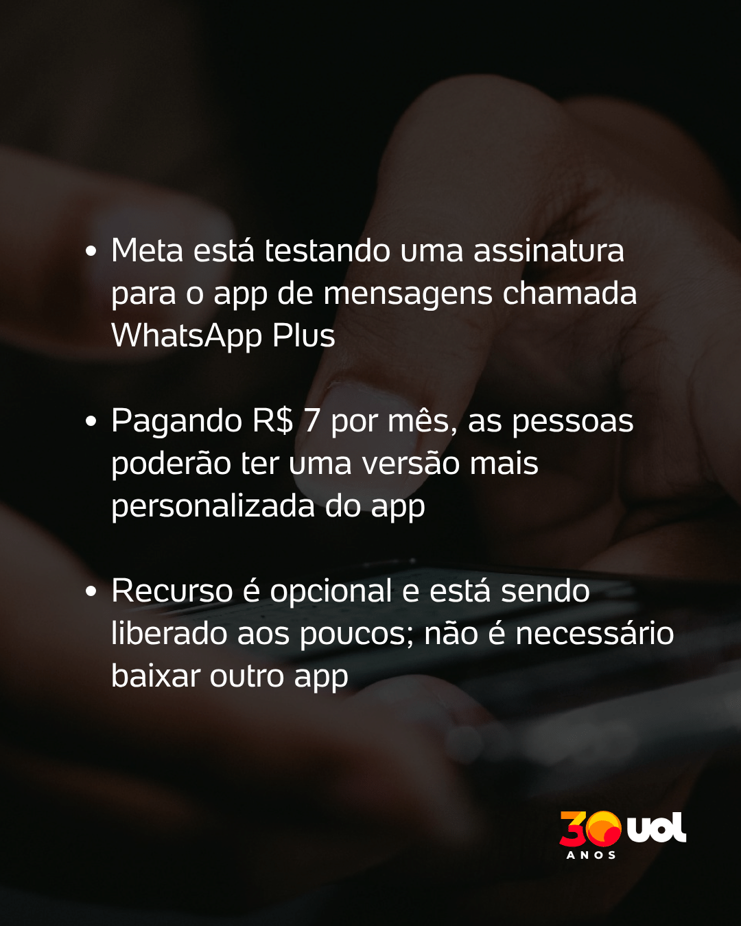 WhatsApp Plus: Meta testa assinatura paga com temas e mais fixados