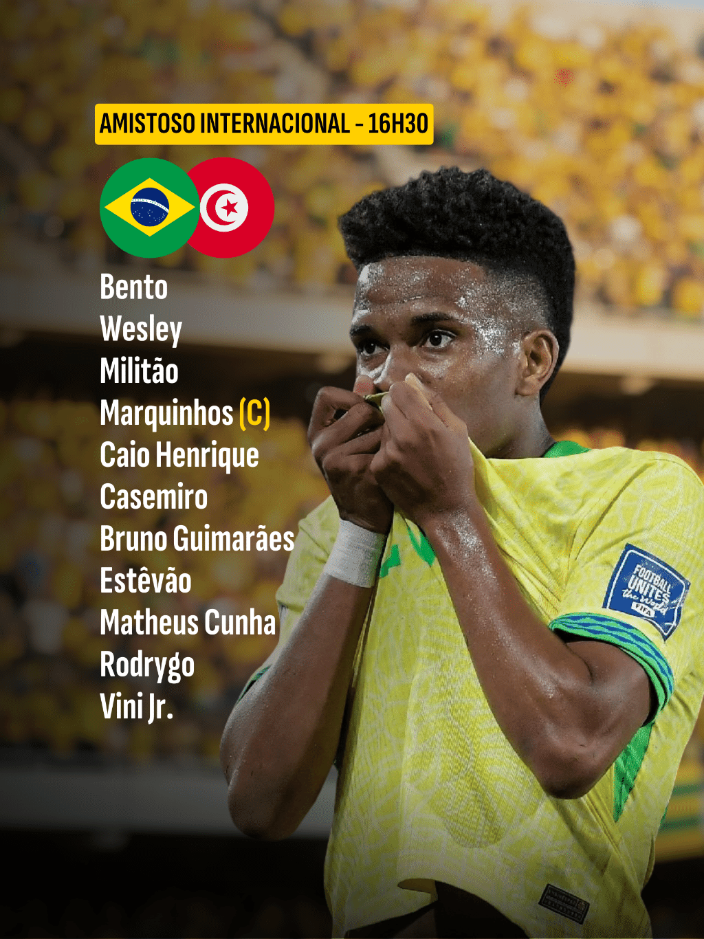 Brasil x Tunísia: horário e onde assistir ao jogo amistoso internacional