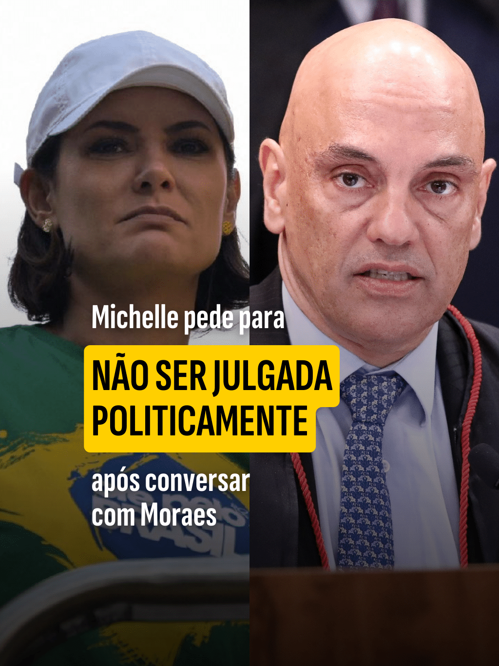 Michelle pede para não ser julgada politicamente após conversar com Moraes