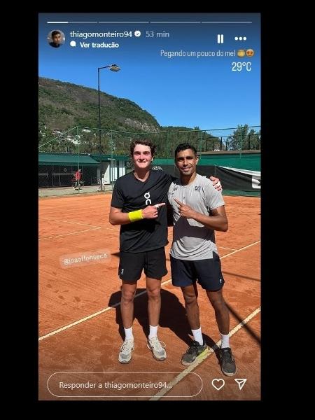 João Fonseca: Thiago Monteiro brinca: 'Pegando um pouco do mel'