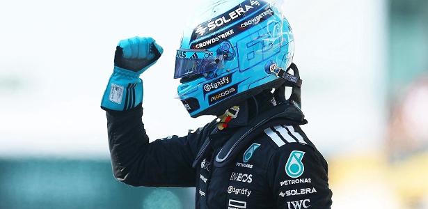 Russell provoca pendurado Verstappen após pole: 'Tenho pontos para gastar'