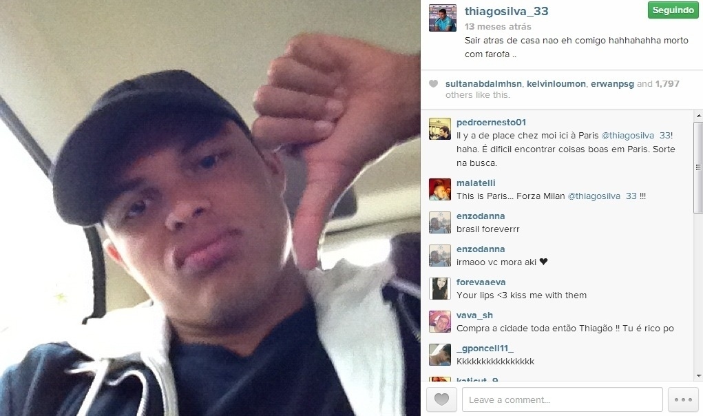 Fotos: Capitão da seleção, Thiago Silva é adepto da "duck face" - 25/09 ...