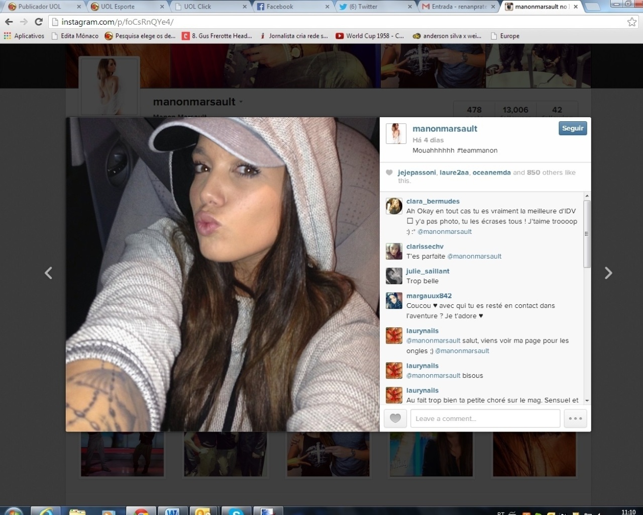 Fotos: Manon Marsault, namorada de Karin Benzema - 22/10/2013 - UOL Esporte