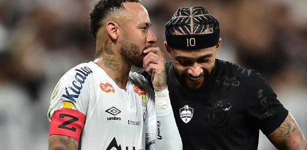 Neymar provocou Memphis durante Corinthians x Santos; assista