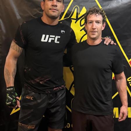Campeão do UFC, Alex Poatan treina com Mark Zuckerberg