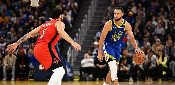 Warriors perdem para Rockets em partida atípica com 'apagão' de Curry