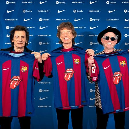 Barcelona fará clássico com Real com logo dos Rolling Stones na camisa