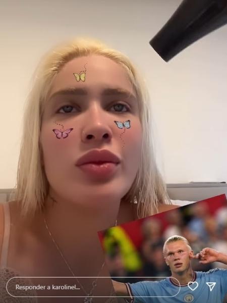 Karoline Lima vê City na Champions e se compara com Haaland