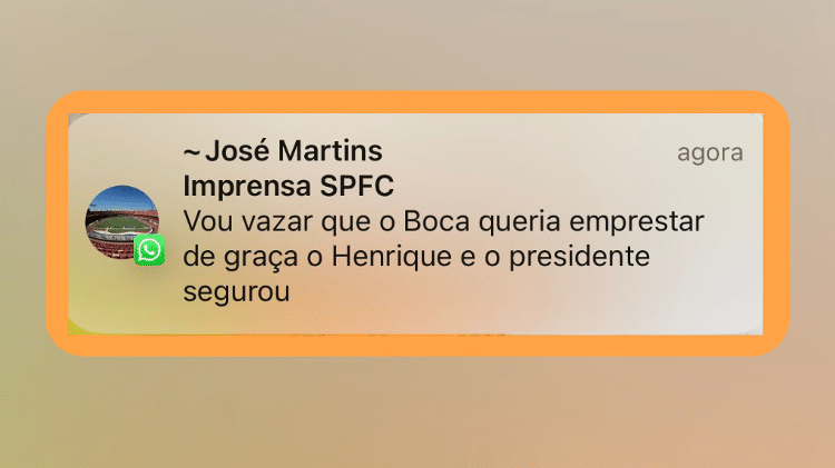 Lavieri: São Paulo vive crise na diretoria com print e mensagem vazada