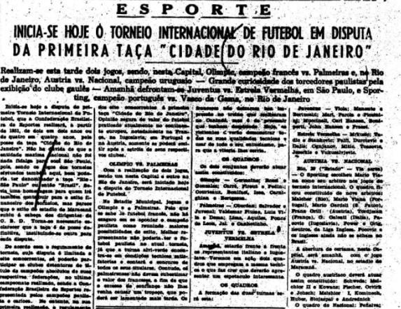"Palmeiras campeão do mundo!": Como jornais retrataram a Copa Rio 1951