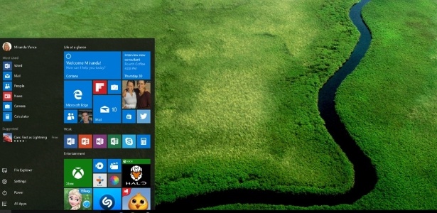 Fotos: A volta do menu inicial e de cara nova: veja telas do Windows 10 ...