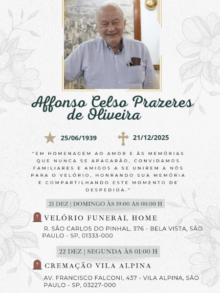 Morre o Senhor Affonso, síndico do Copan, aos 86 anos