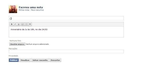 'Notas' no Facebook funcionam como lembretes na rede social - 07/06 ...