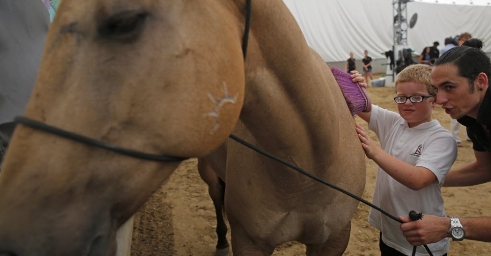 Projeto leva deficientes visuais para conhecer cavalos - Fotos - UOL ...