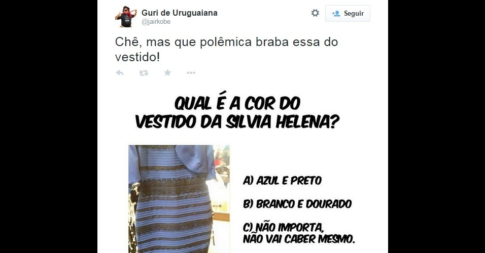Fotos: Branco e dourado ou azul e preto? Cor de vestido vira piada na ...