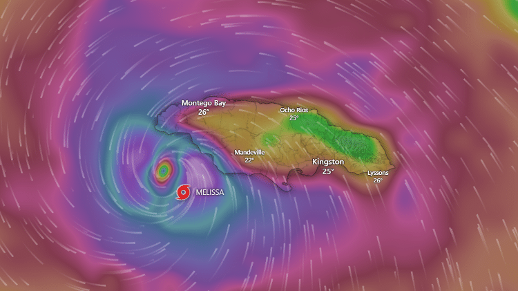 Furacão Melissa ao vivo: como acompanhar fenômeno em tempo real