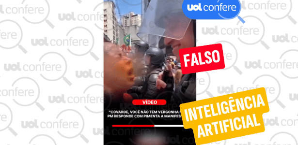 Vídeo de PM usando spray de pimenta contra mulher foi criado por IA